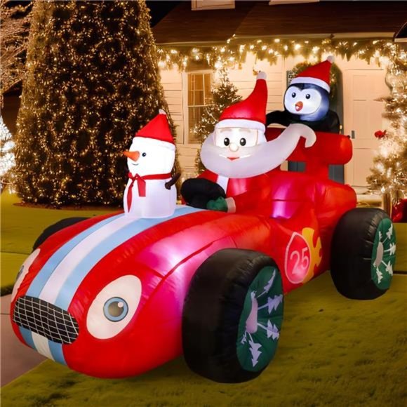 Holiday | 8ft Christmas Inflatables Outdoor Decor Santa Claus Drives ...